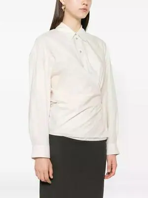 LEMAIRE Straight-collar Twisted Shirt - Neutrals