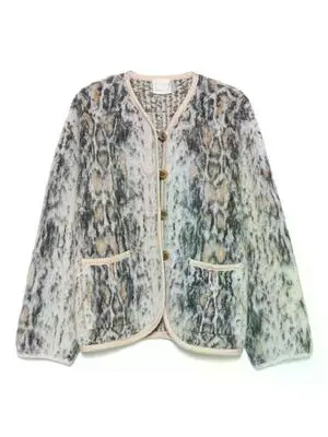 FORTE_FORTE Knitted Jacket With V-neck And Button Fastening