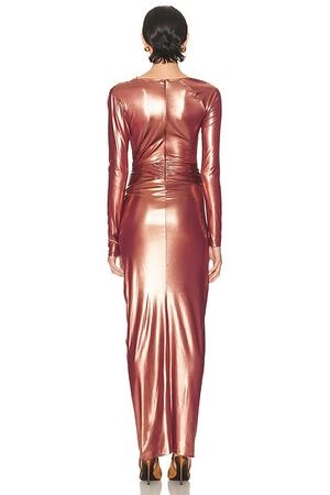 Lapointe Coated Jersey Asymmetric Draped Sarong Dress