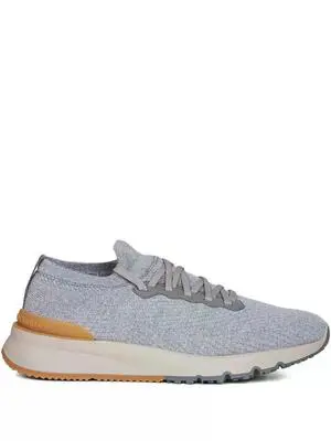 Brunello Cucinelli Jacquard Wool Knit Lace-up Sneakers