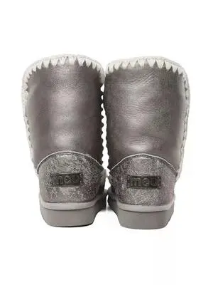 Mou 24 Crochet-detail Metallic Leather Boots