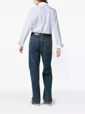 Miu Miu Striped Logo-embroidered Cotton Shirt