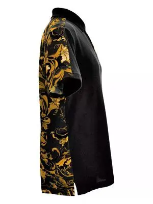 Versace Baroque-print Panel Polo Shirt