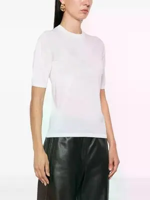 Max Mara Crew Neck Short Sleeve Wool Top