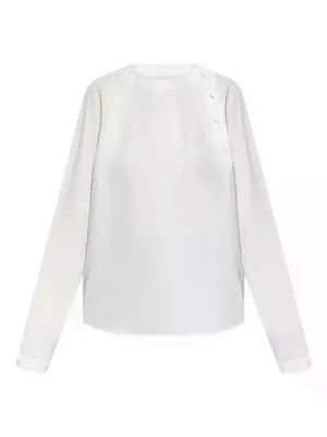 Emporio Armani Raglan Sleeve Blouse With Button Detail - White