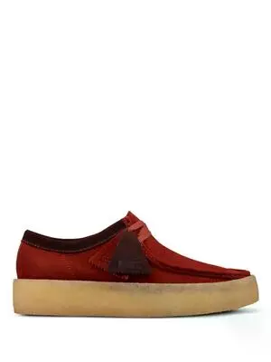 Clarks Wallabee Cup Burgundy Nubuck Desert Boots - Red