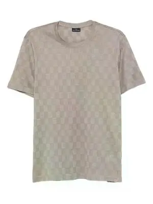 Paul & Shark Checked Cotton T-shirt - Grey