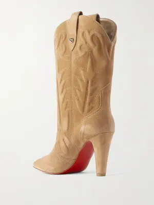 CHRISTIAN LOUBOUTIN Santiabooty 85 Suede Knee-high Boots