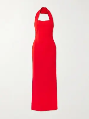 Solace London Illona Crepe Halterneck Gown - Red