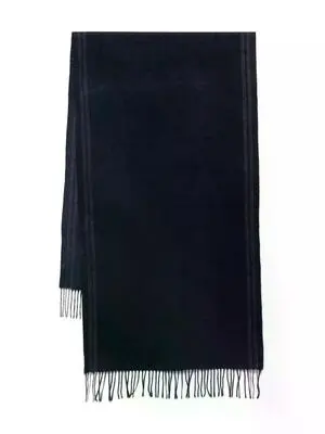 Brunello Cucinelli Striped Fringed Scarf - Blue