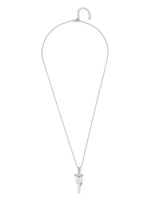 Mateo Sword Pearl Necklace - Silver