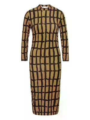 Proenza Schouler Grid-print Midi Dress - Neutrals