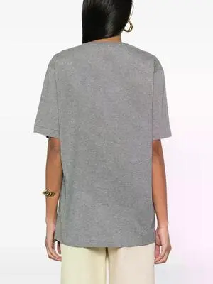 BY MALENE BIRGER Fayeh Logo-embroidered Organic Cotton T-shirt - Grey
