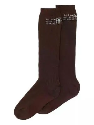 MAISON MARGIELA Ribbed Crew Socks With Numeric Motif