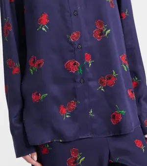 Khaite Argo Printed Viscose Shirt - Blue