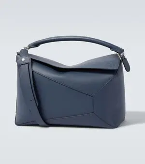 Loewe Puzzle Edge Large Leather Shoulder Bag - Blue