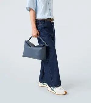 Loewe Puzzle Edge Large Leather Shoulder Bag - Blue