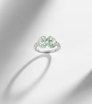 KAMYEN 18kt White Gold And Enamel Diamond Ring