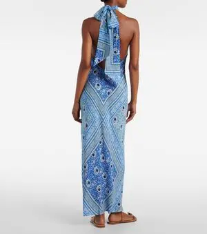 Rixo Maura Printed Satin Maxi Dress
