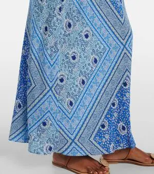 Rixo Maura Printed Satin Maxi Dress