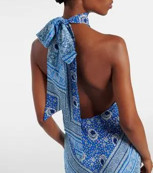 Rixo Maura Printed Satin Maxi Dress