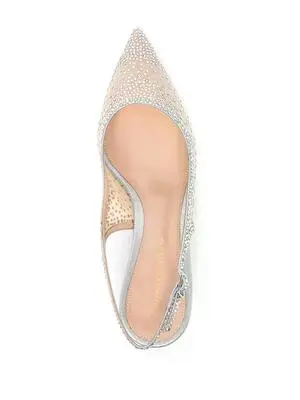 GIANVITO ROSSI Regina 55mm Embellished Slingback Pumps - Silver
