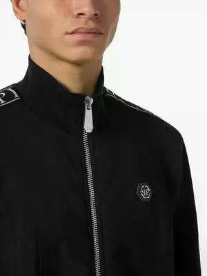 Philipp Plein Logo-tape Zip-up Track Jacket - Black