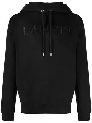 LANVIN Logo-embroidered Cotton Hoodie