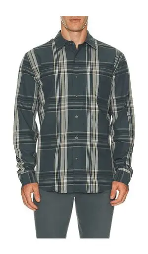 Vince Lorimer Plaid French Placket Shirt In . Also
