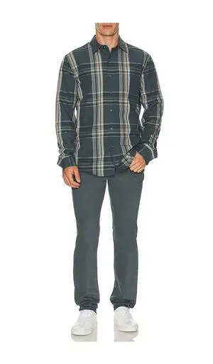 Vince Lorimer Plaid French Placket Shirt In . Also
