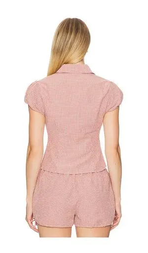 GUIZIO Liana Gingham Top
