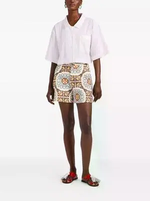 La DoubleJ Ballata Medallion Print A-line Shorts