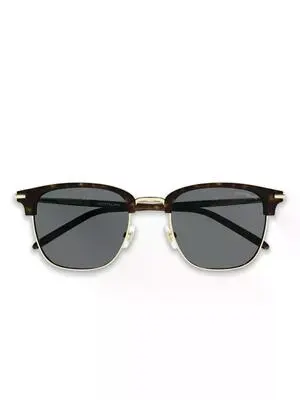 MONT BLANC EYEWEAR Square Sunglasses With Protective Case - Brown