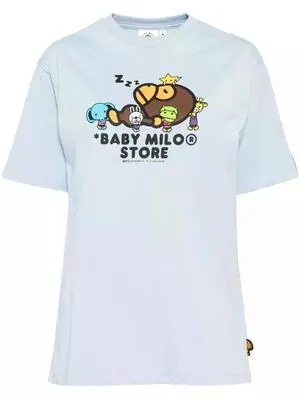 A BATHING APE Graphic Print T-shirt - Blue