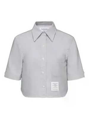 Thom Browne Oxford Short-sleeve Shirt - Grey