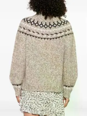 P.a.r.o.s.h Laila High-neck Fair Isle Sweater - Neutrals