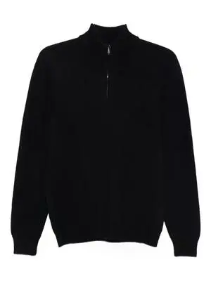 DRUMOHR High-neck Zip-up Sweater - Blue