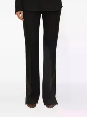 UMBER POSTPAST Wool-blend Trousers With Side Slits - Brown