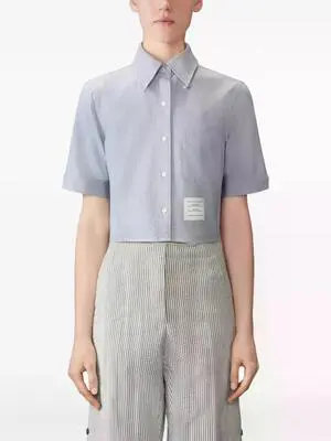 Thom Browne Oxford Short-sleeve Cropped Shirt