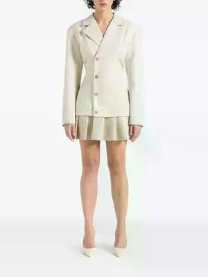 Manière De Voir Nicole Pleated Tailored Blazer Dress - Neutrals