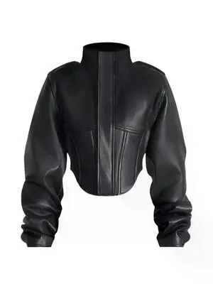 Manière De Voir Tacked-sleeve Corset Jacket - Black