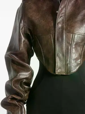 Manière De Voir Corset Detail Jacket - Brown