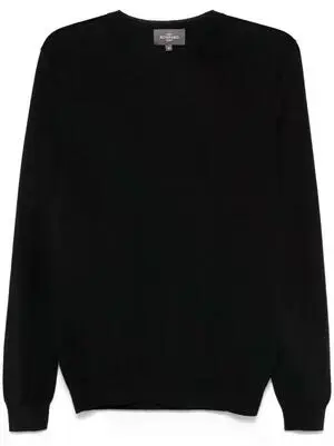 Eric Bompard Extrafine Cashmere Round Neck Sweater - Black