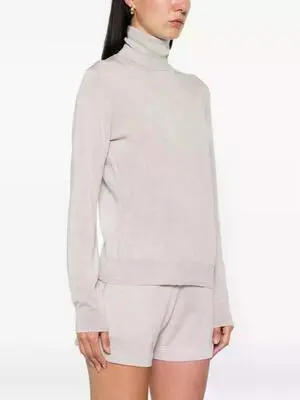 P.a.r.o.s.h Wool-silk-cashmere Blend Roll Neck Long-sleeved Sweater