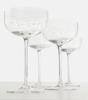 SERAX Midnight Flowers Anemone Vaniglia Set Of 4 Champagne Glasses Marni