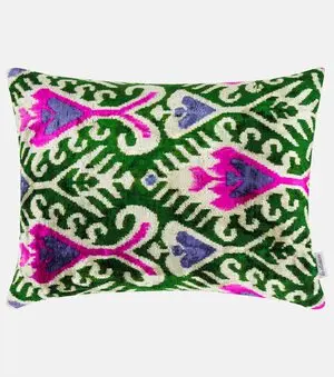 LES-OTTOMANS Silk And Cotton Cushion - Multicoloured