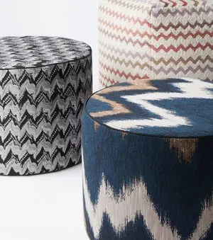 Missoni Capri Zigzag Boucle Pouf - Red