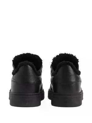 GIUSEPPE ZANOTTI Shearling Trim Leather Sneakers