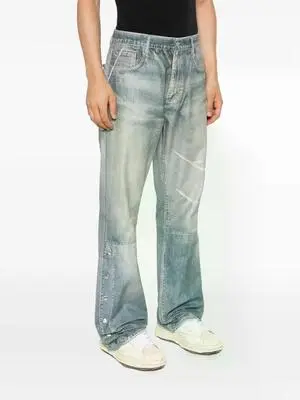 PURPLE BRAND Button-fastening Distressed Jeans