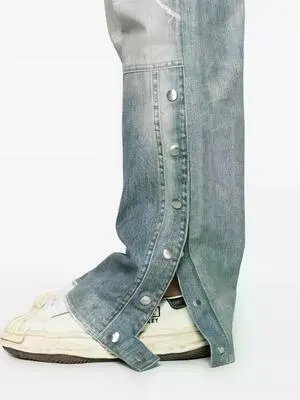 PURPLE BRAND Button-fastening Distressed Jeans